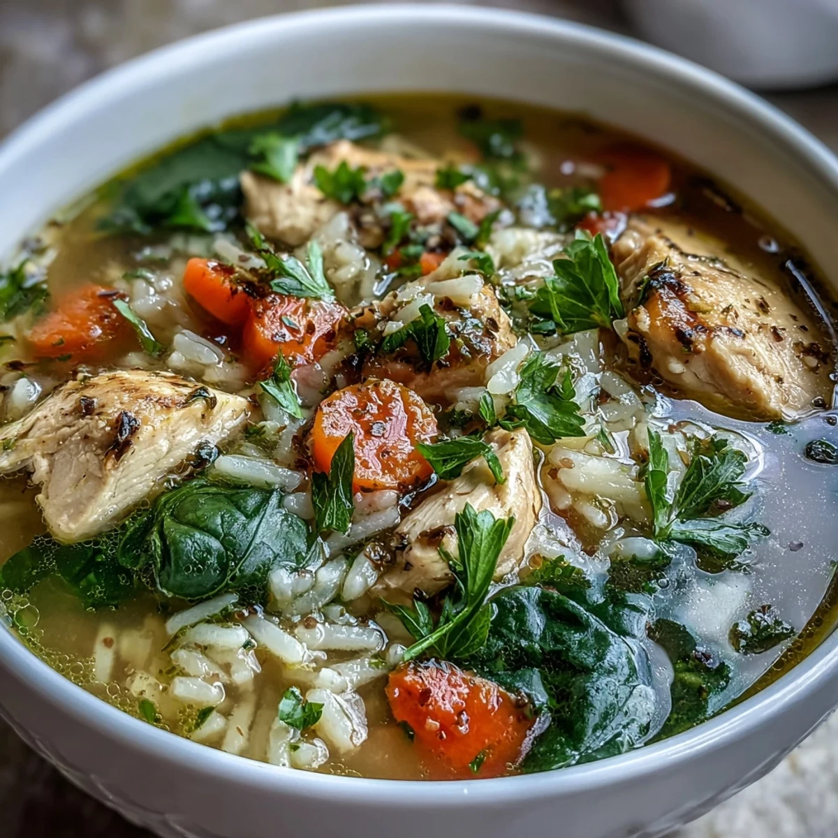 Hearty Chicken and Vegetable Soup with Rice